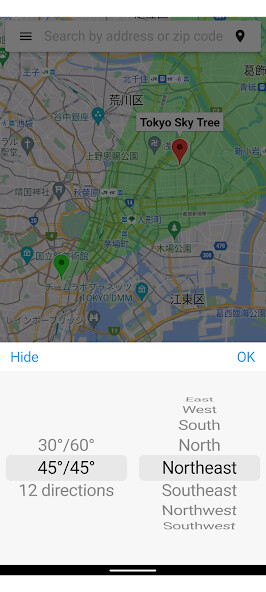 azimuth map with MyAndroid