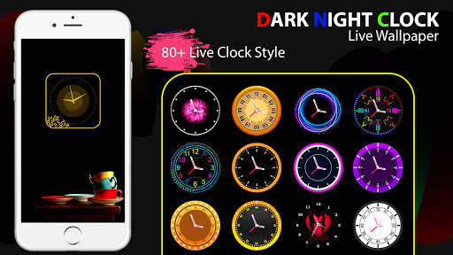 Dark Night Clock Live Wallpaper : Clock WallPaper