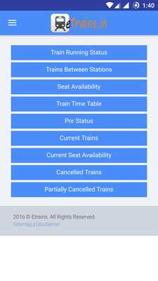 Indian Railways Train Running Status App - Etrains