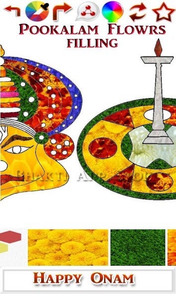Onam Greetings Pookalam Colouring-Filling