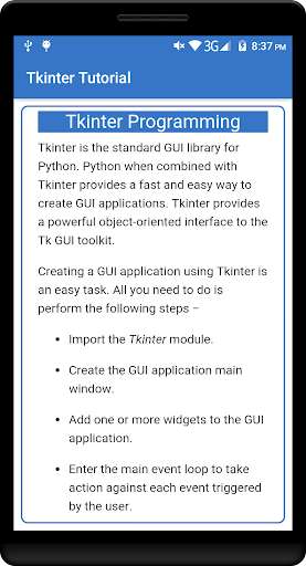 erica curse tkintertutorial with MyAndroid